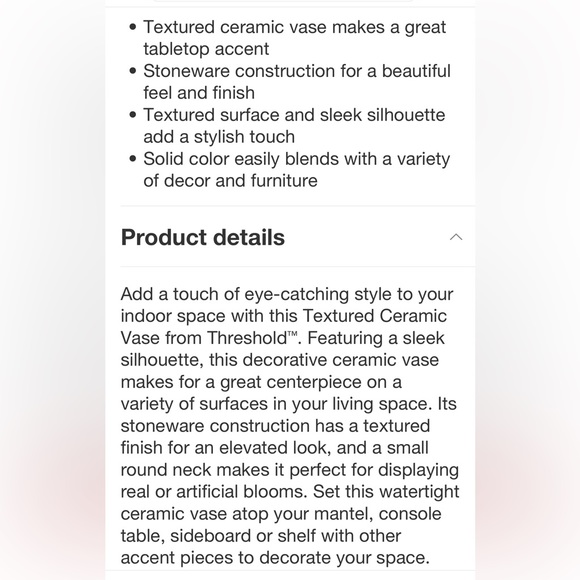 Threshold | Other | Threshold Nwt Texture Ceramic Vase White X5 | Poshmark